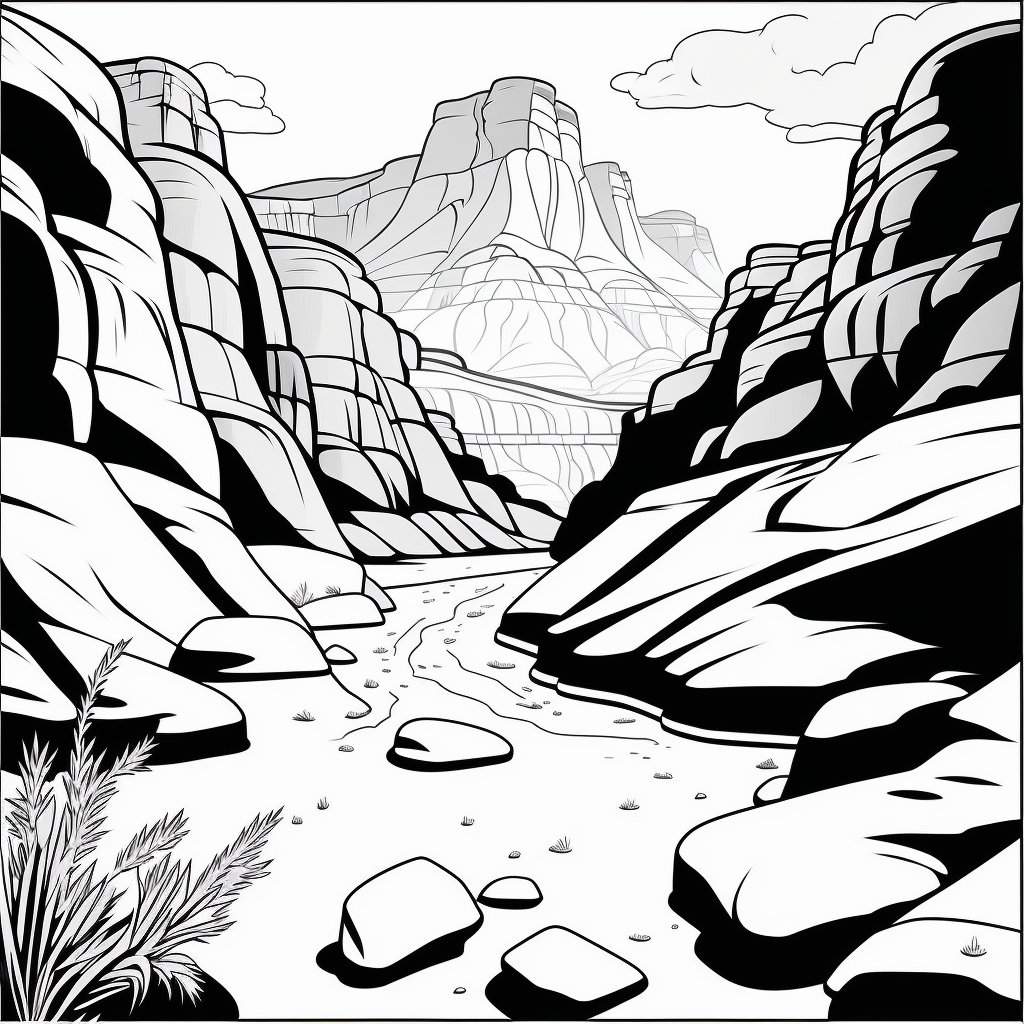 25 Printable Coloring Pages of Natural Landscapes Mountains, Beaches ...