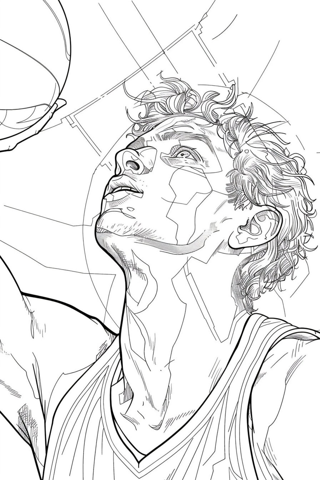 25 Printable Drawings of Basketball Scenes to Color and Create, Slam ...