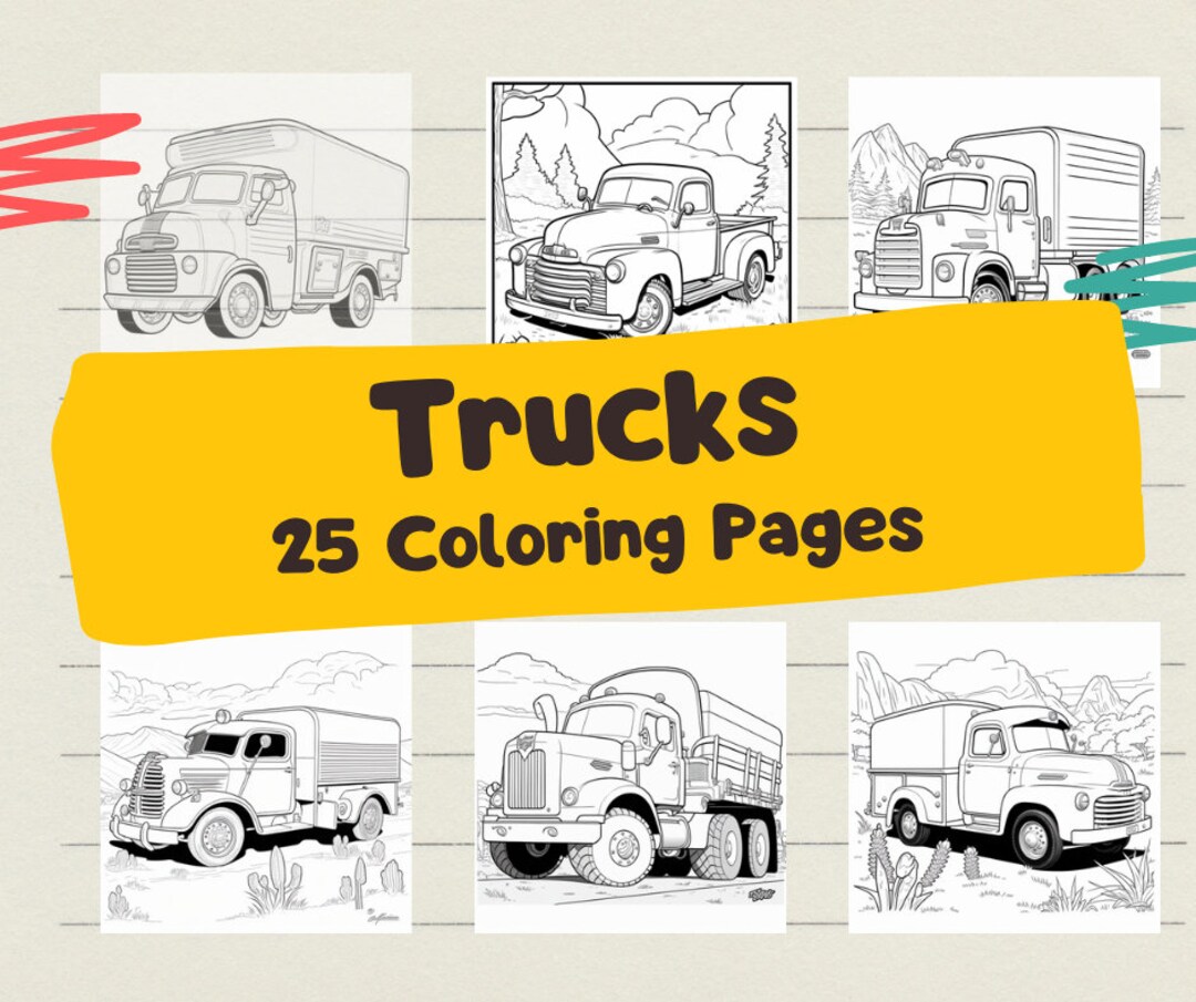25 Printable Drawings of Trucks to Color and Learn About - Etsy