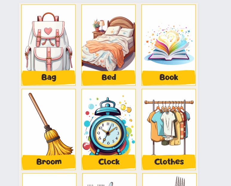 25 Everyday Objects Flashcards: Explore and Learn About Items - Etsy