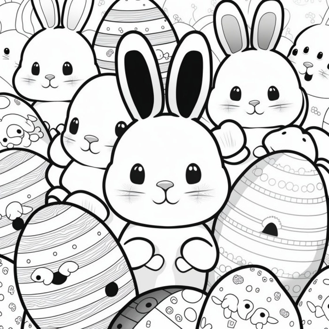 25 Printable Drawings of the Easter Bunny and Friends to Color and ...