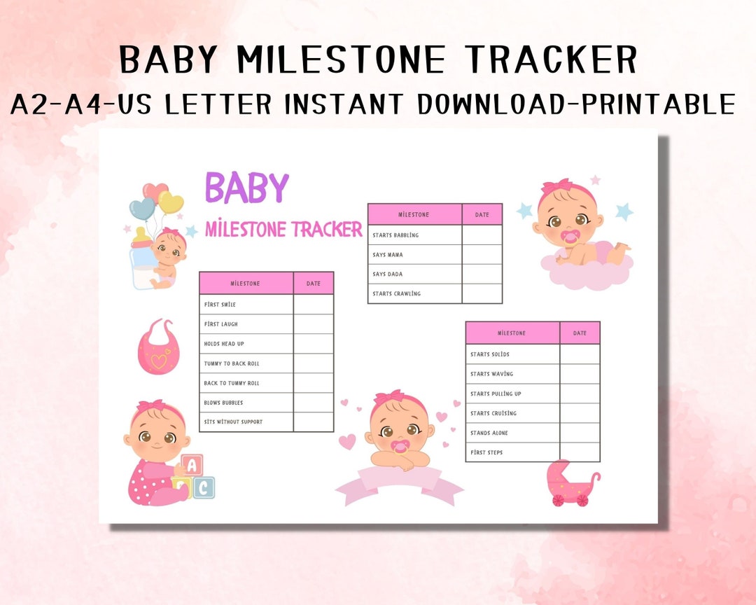Baby Milestone Tracker Digital Download Tracker First Year - Etsy
