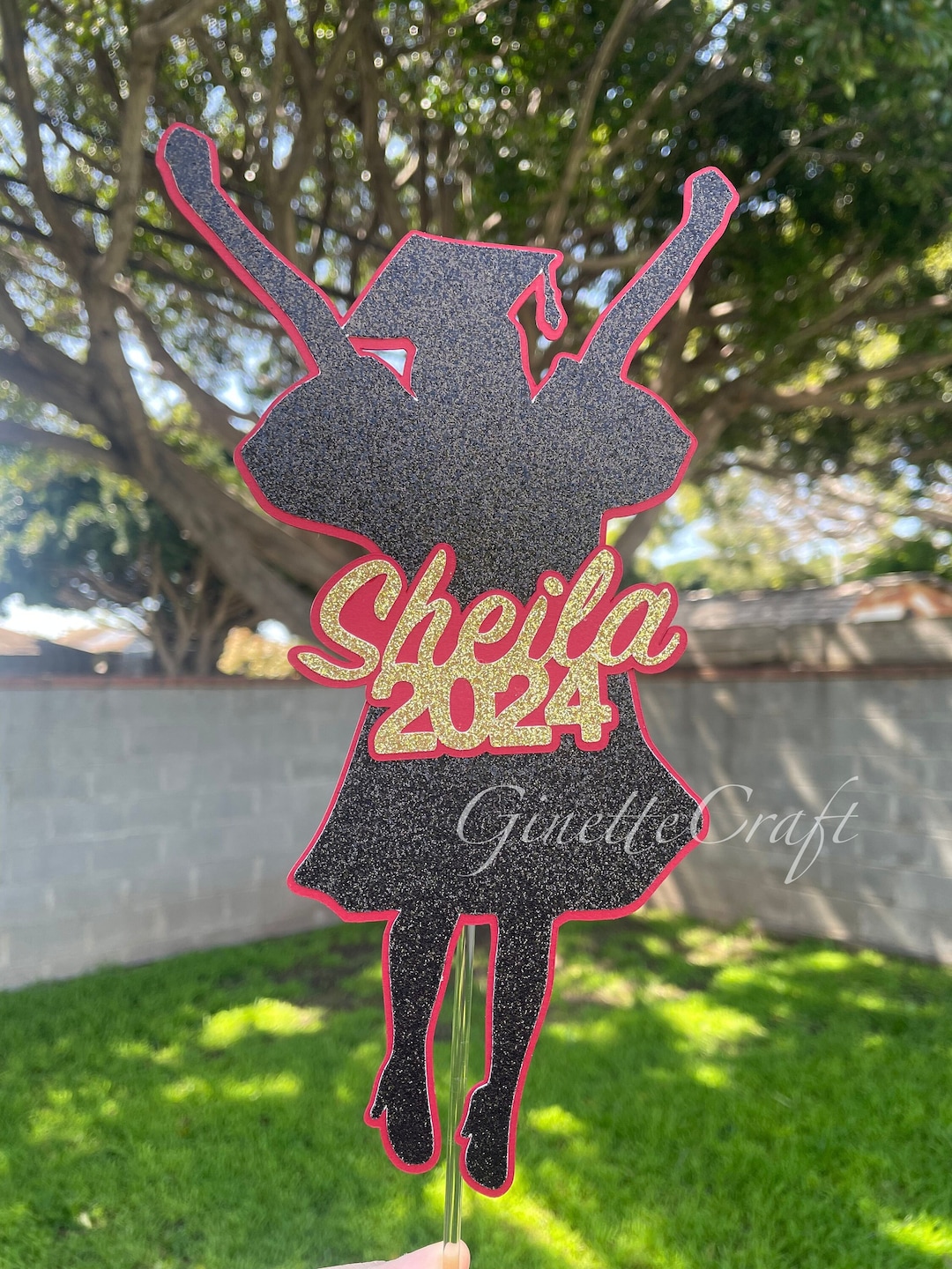 Personalized Graduation Cake Topper: Glitter Class of (year) - Etsy