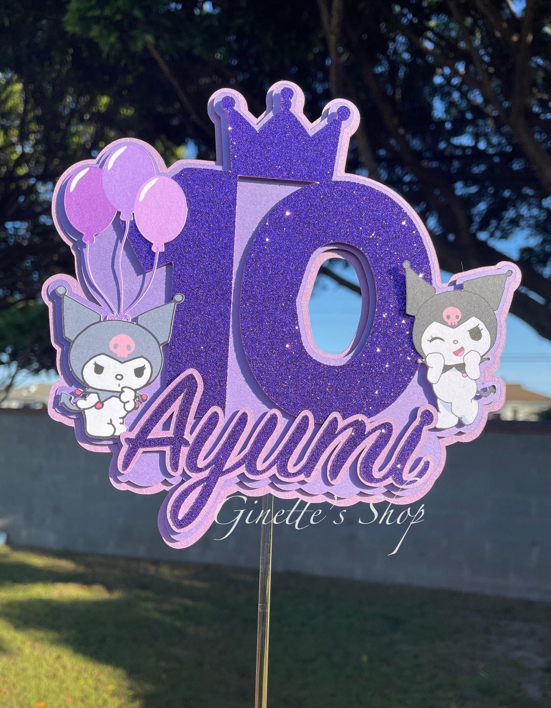 Kuromi Cake Topper Kawaii Sanrio Decoration Kuromi Hello Kitty Friends ...