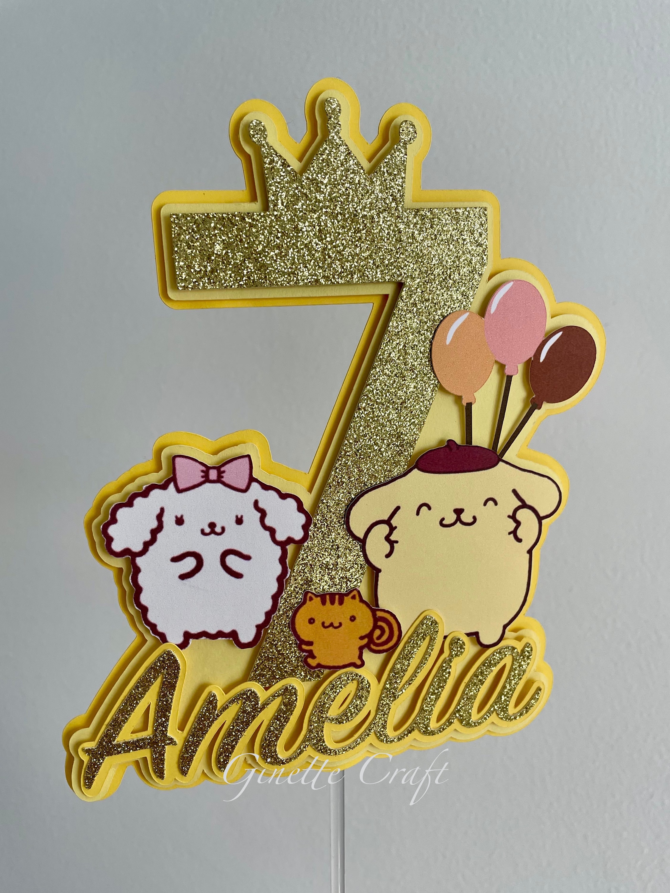 Pompompurin Cake Topper Kawaii Sanrio Decoration Hello Kitty ...