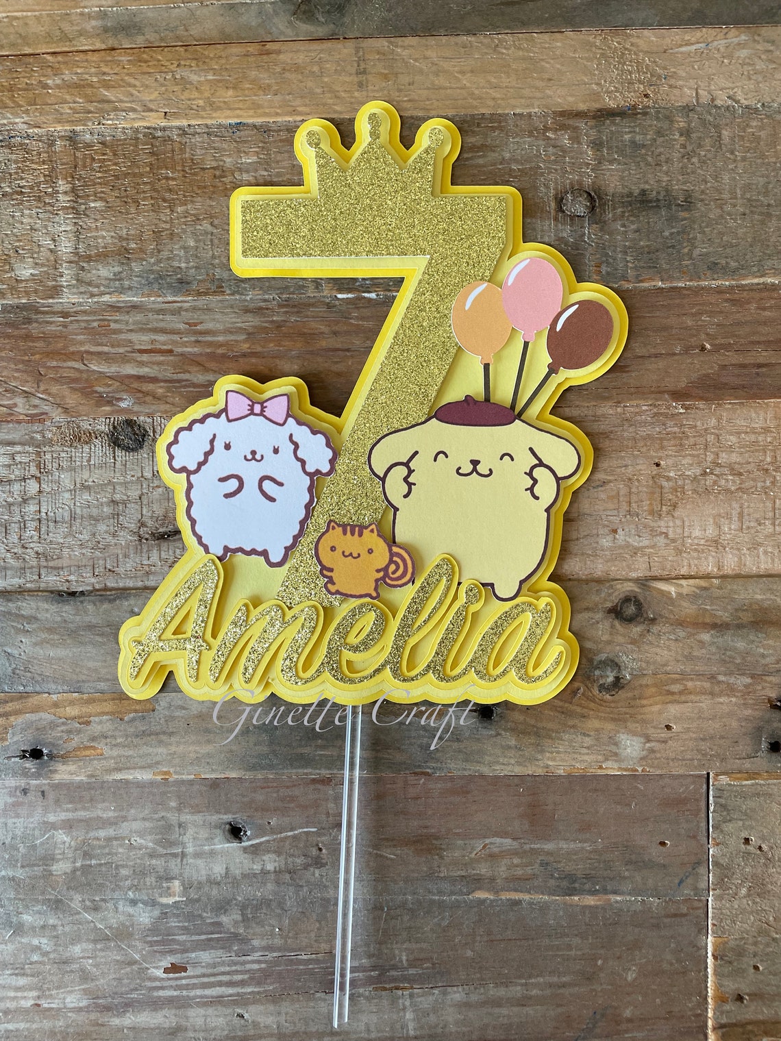Pompompurin Cake Topper Kawaii Sanrio Decoration Hello Kitty ...