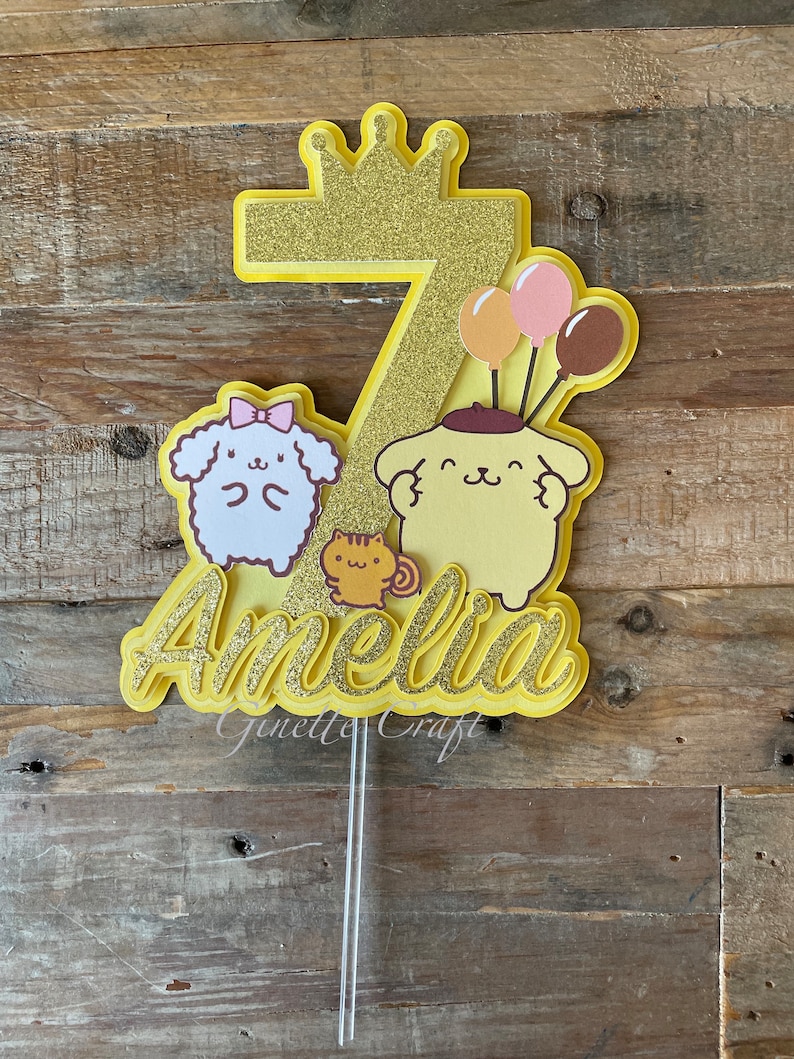Pompompurin Cake Topper Kawaii Sanrio Decoration Hello Kitty ...