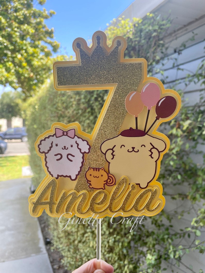 Pompompurin Cake Topper Kawaii Sanrio Decoration Hello Kitty ...