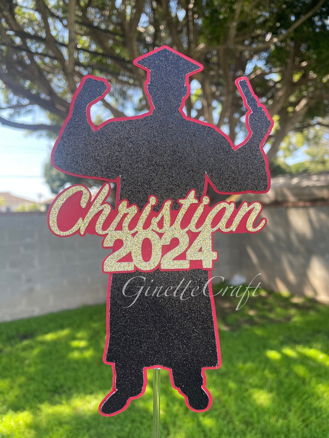 Personalized Graduation Cake Topper: Glitter Cardstock, Class of 2023 ...