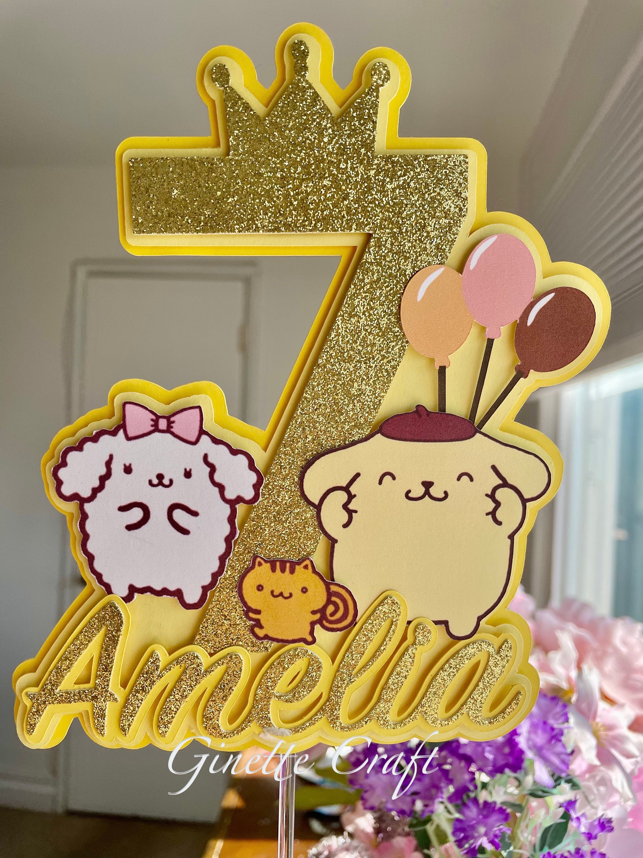 Pompompurin Cake Topper Kawaii Sanrio Decoration Hello Kitty ...