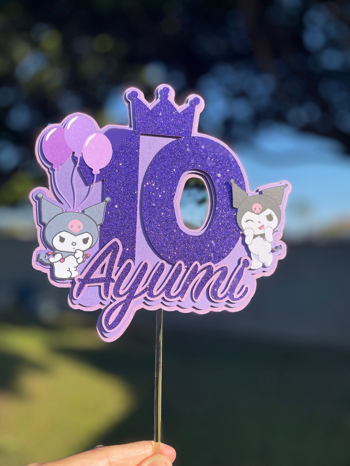 Kuromi Cake Topper Kawaii Sanrio Decoration Kuromi Hello Kitty - Etsy