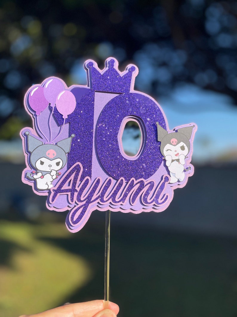 Kuromi Cake Topper Kawaii Sanrio Decoration Kuromi Hello Kitty Friends ...