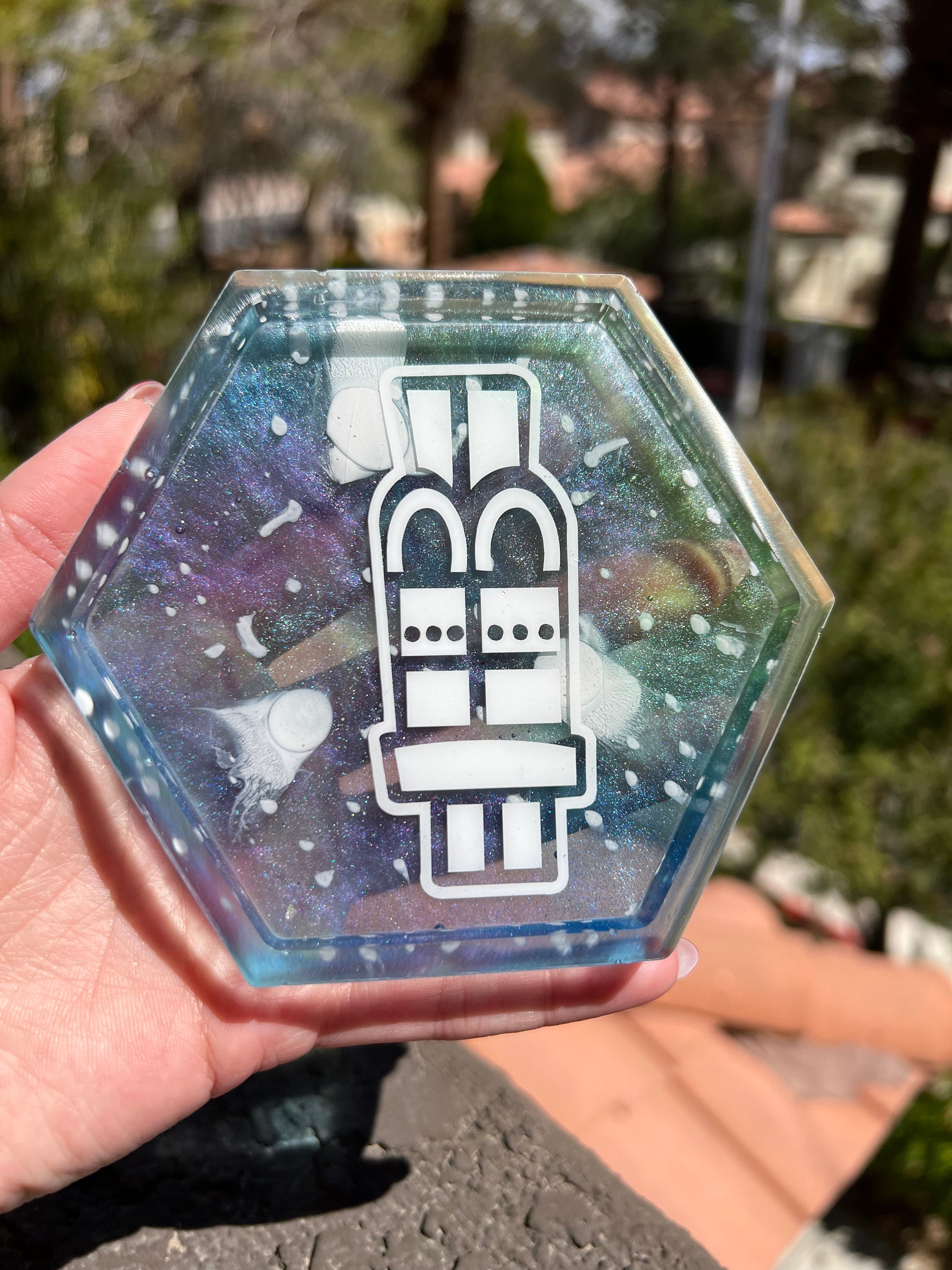 Aztec-acatl-reed: Resin Hexagon Coaster/jewelry Dish/trinket - Etsy