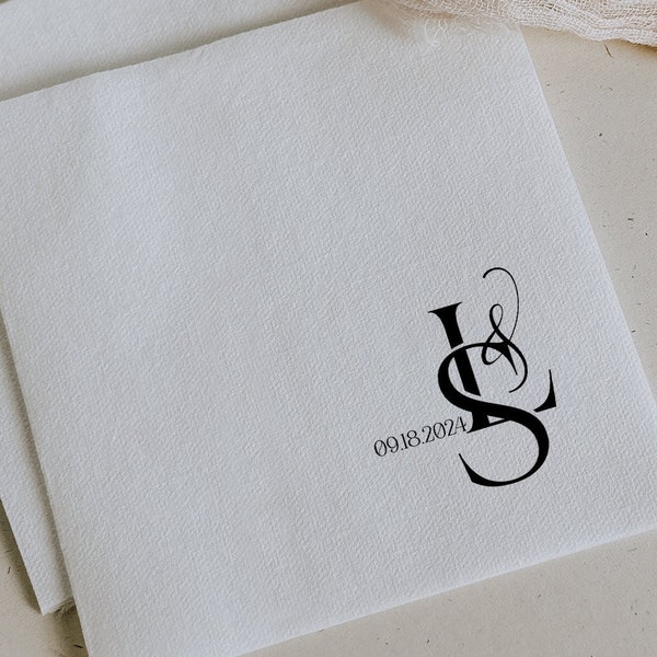 Monogram Wedding Paper Cocktail Napkins - Etsy