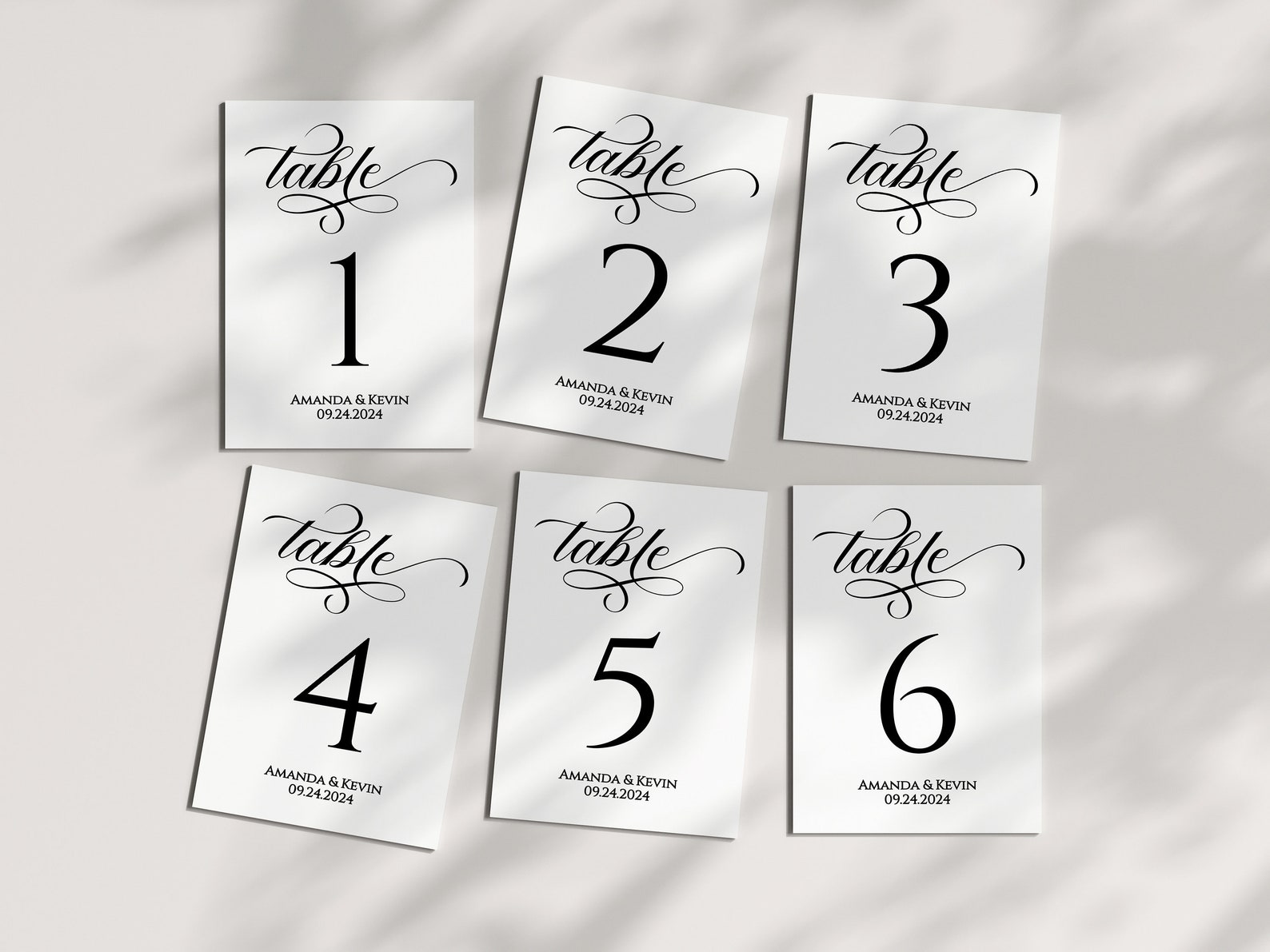 EDITABLE COLOUR Luxury Wedding Table Numbers Template (4x6) | Printable ...
