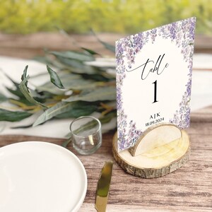 Lilac Wedding Table Numbers - PRINTABLE 5x7 Inch | Dusty Purple Wedding ...