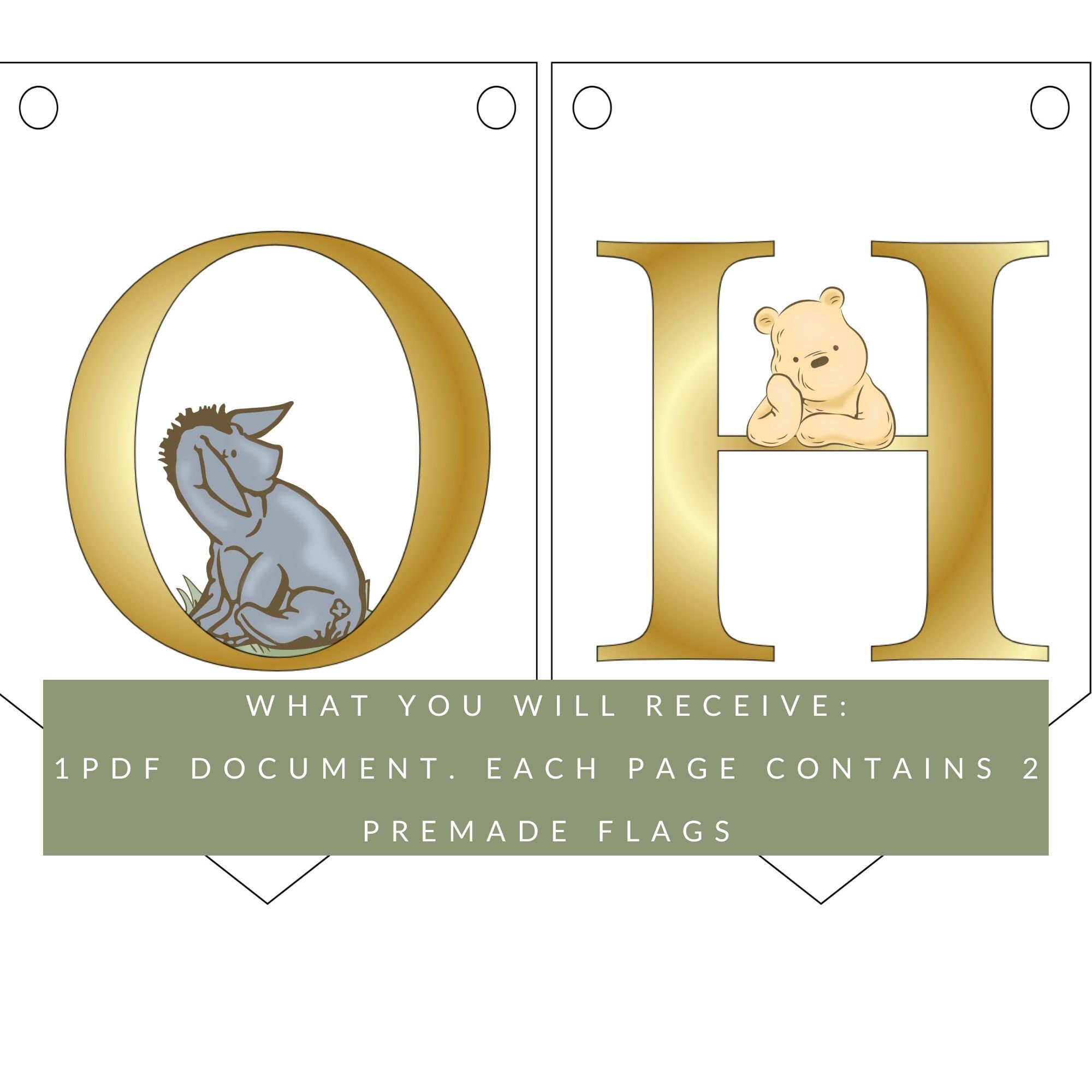 Classic Winnie-the-pooh Baby Shower Banner Oh Baby Decorations ...