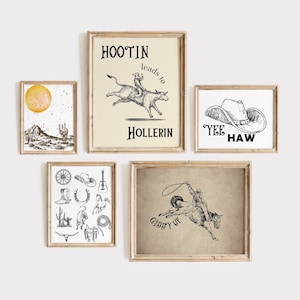 Western Wall Art Bundle | Cowboy Nursery Decor | Wild West Poster ...