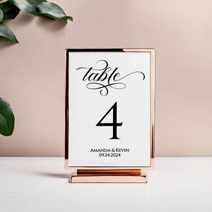 EDITABLE COLOUR Luxury Wedding Table Numbers Template (4x6) | Printable ...
