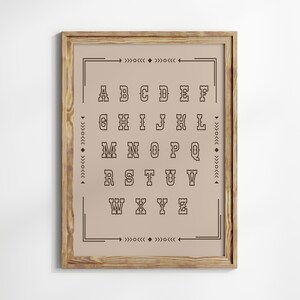 Western Nursery Print Gender Neutral | Western Typography ABC Alphabet ...