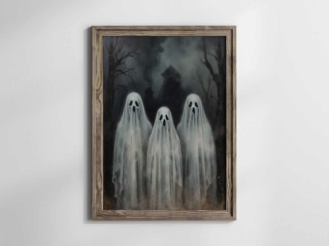 Printable Halloween Spooky Ghost | Trio of Ghosts | Vintage Scary Ghost ...