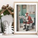 Santa on Toilet Art Print, Printable Holiday Bathroom Decor, Funny ...