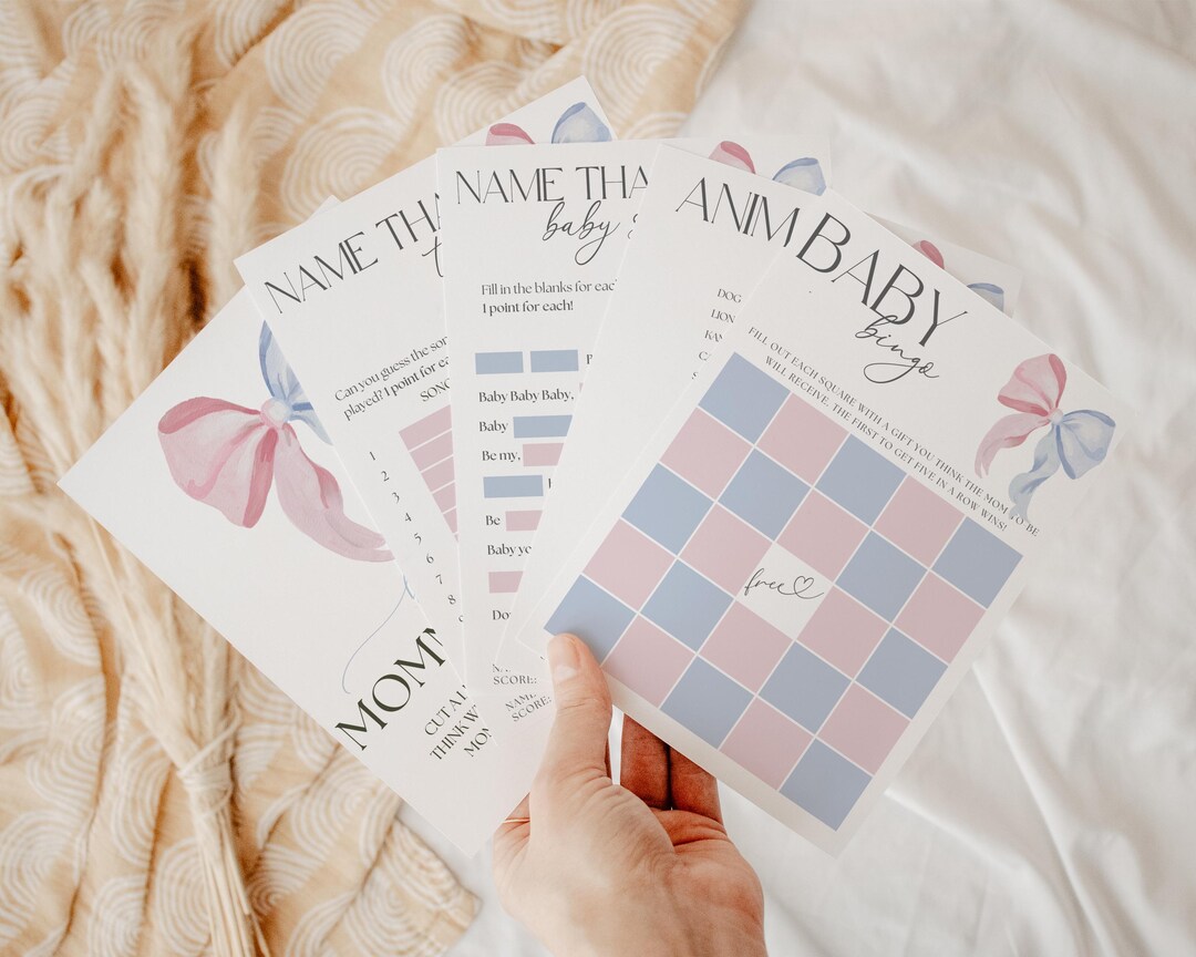 Pink Bow Baby Shower Games, Pink Bow Games Printable, Pink Bows Girl ...