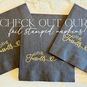 Personalized Last Name Napkins for Cocktail Wedding | Custom Printed ...