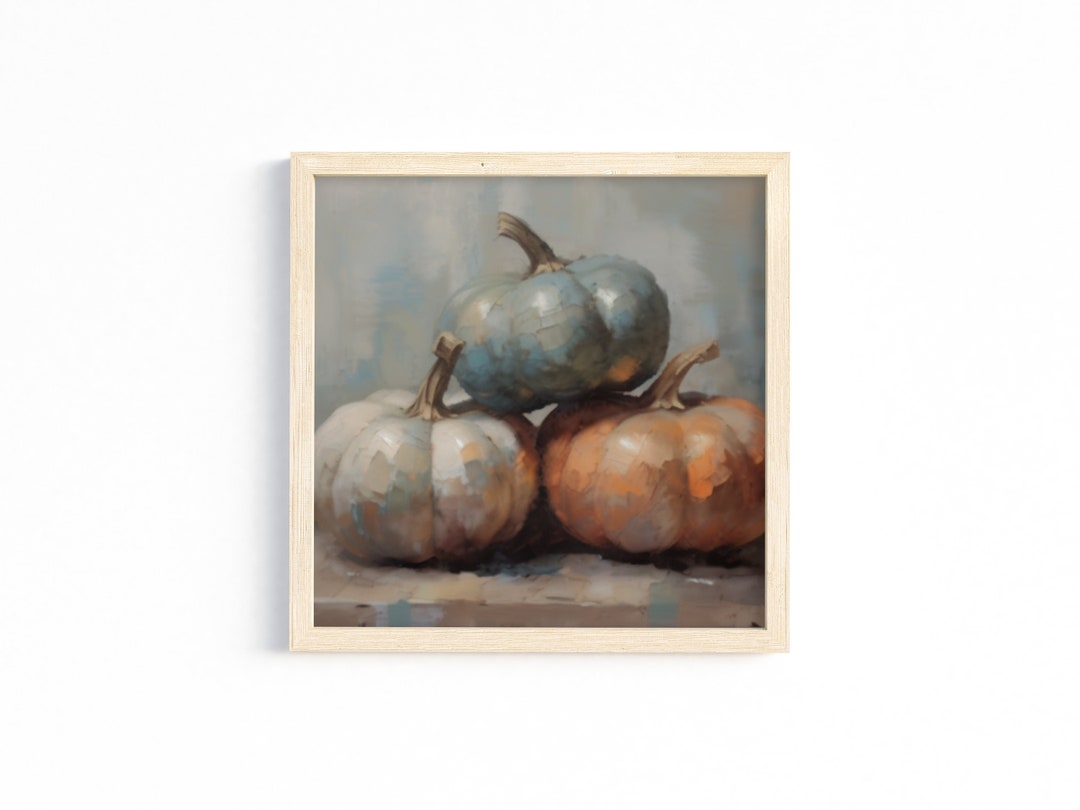 Vintage Fall Pumpkin Art Print, Autumn Pumpkin Wall Art, Fall Digital ...