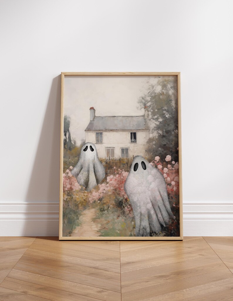 Cute Ghosts in Vintage Paintings | Printable Ghost Gallery Wall Art Set ...