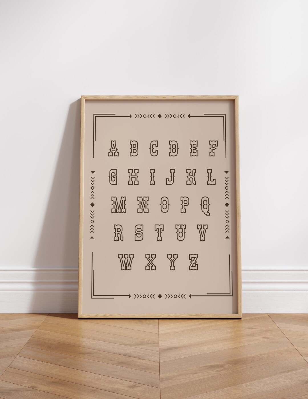 Western Nursery Print Gender Neutral | Western Typography ABC Alphabet ...