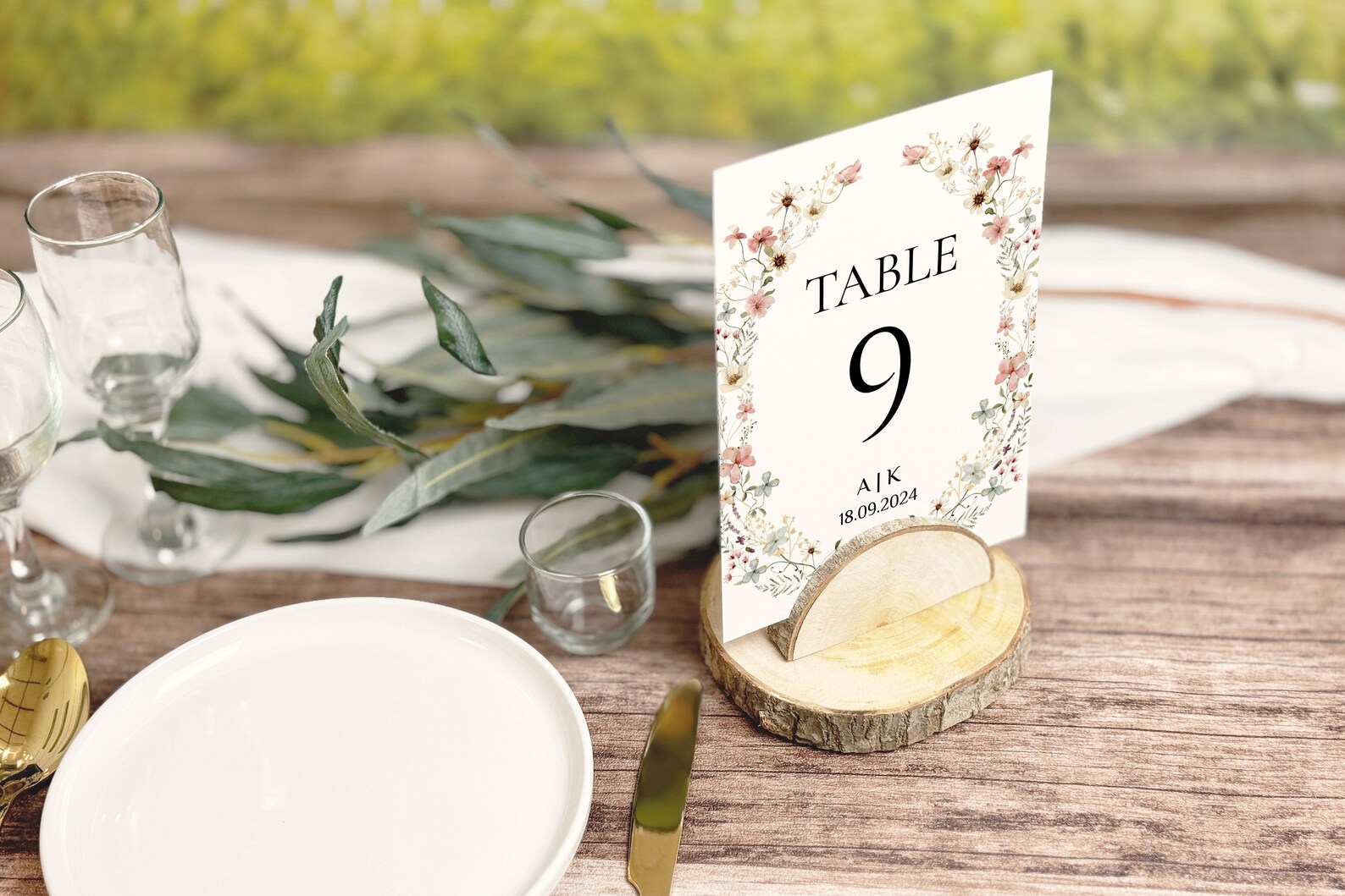Wildflower Printable Table Numbers Floral Border Table Numbers for ...
