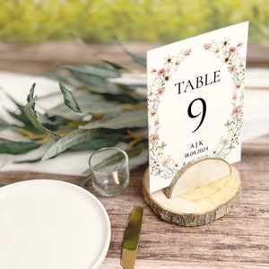 Wildflower Printable Table Numbers | Floral Border Table Numbers for ...