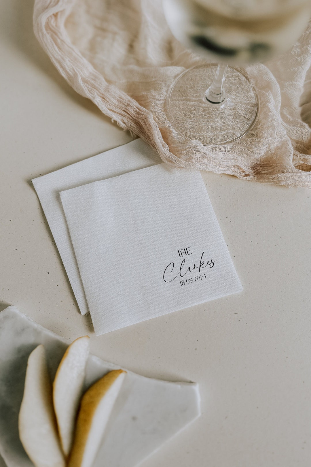 Personalized Last Name Napkins for Cocktail Wedding | Custom Printed ...
