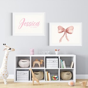 Vintage Pink Nursery Prints - Set of 5 Wall Art Printable | Baby Girl ...