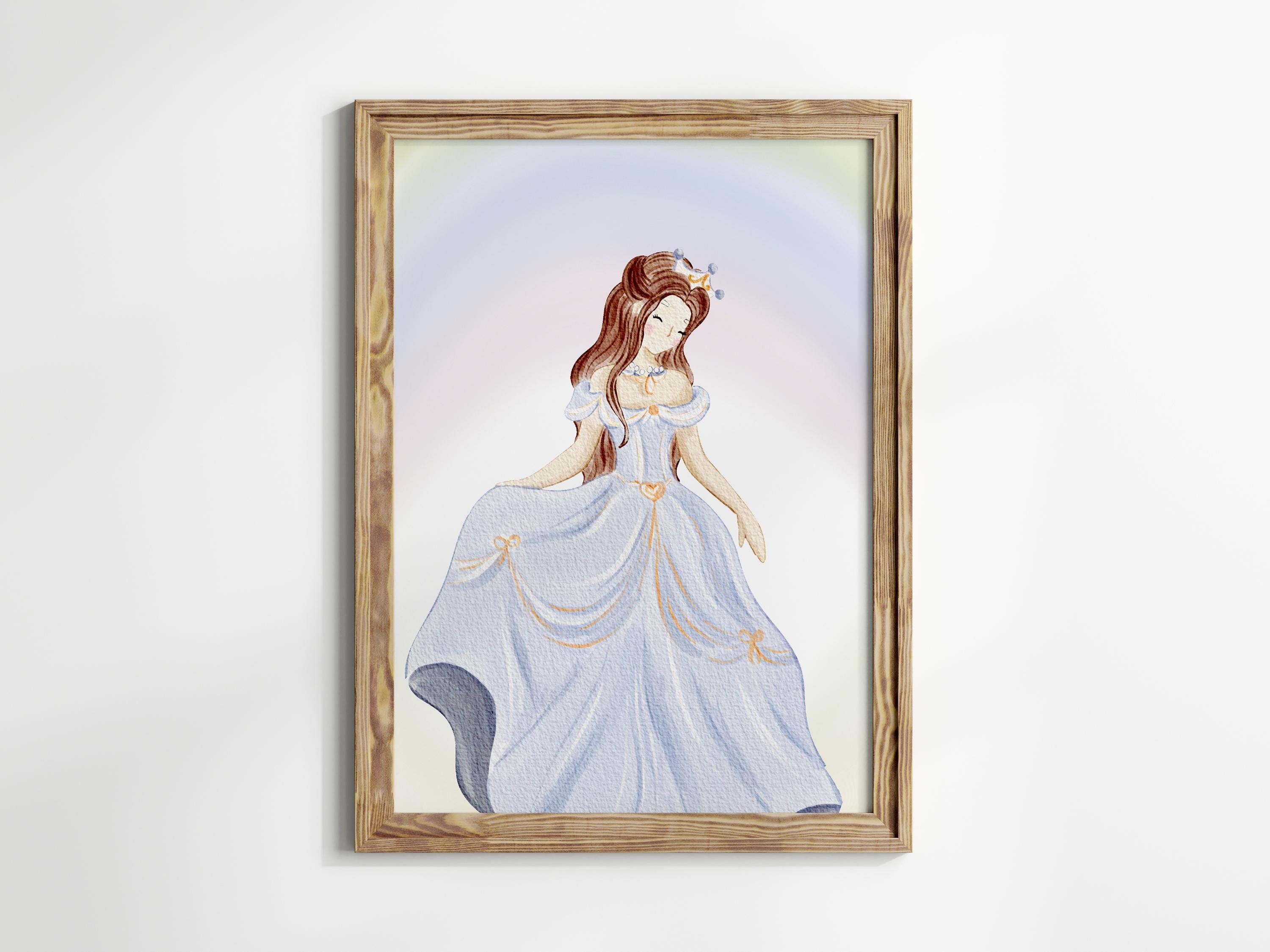 Watercolor Princess Wall Art Set of 6 | Princess Nursery Prints | Girls ...