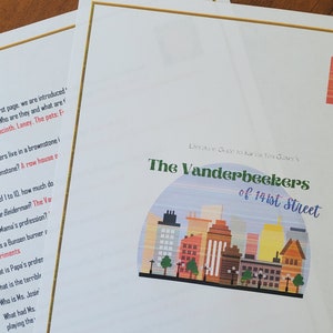 The Vanderbeekers of 141st Street Homeschool Literature Guide - Etsy