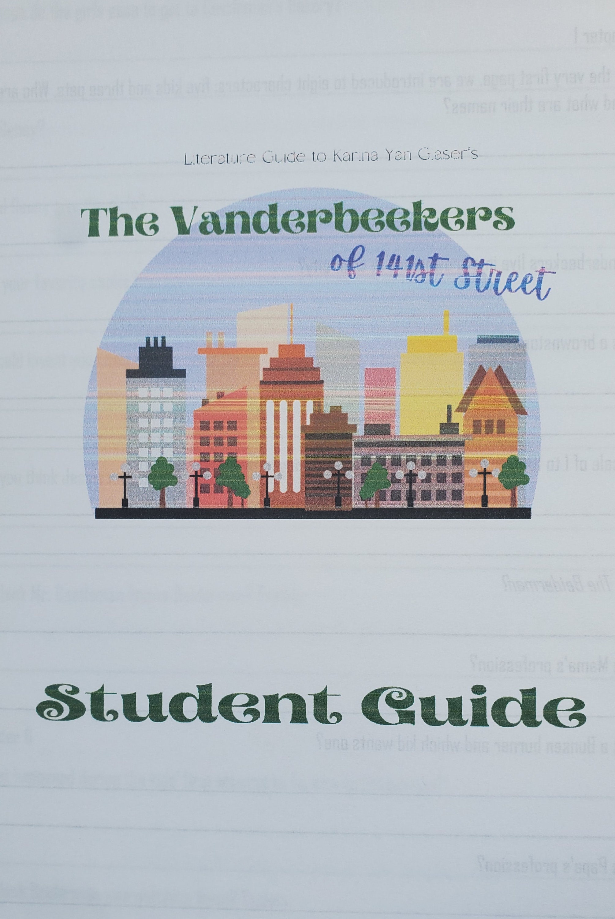 The Vanderbeekers of 141st Street Homeschool Literature Guide - Etsy