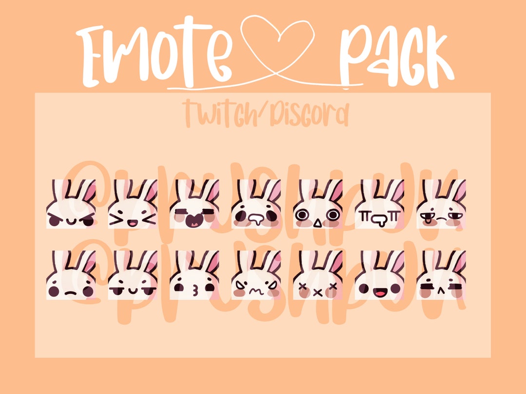 Emote Pack | Minimalistic Cute Bunny Emotes/stickers for Twitch/discord ...