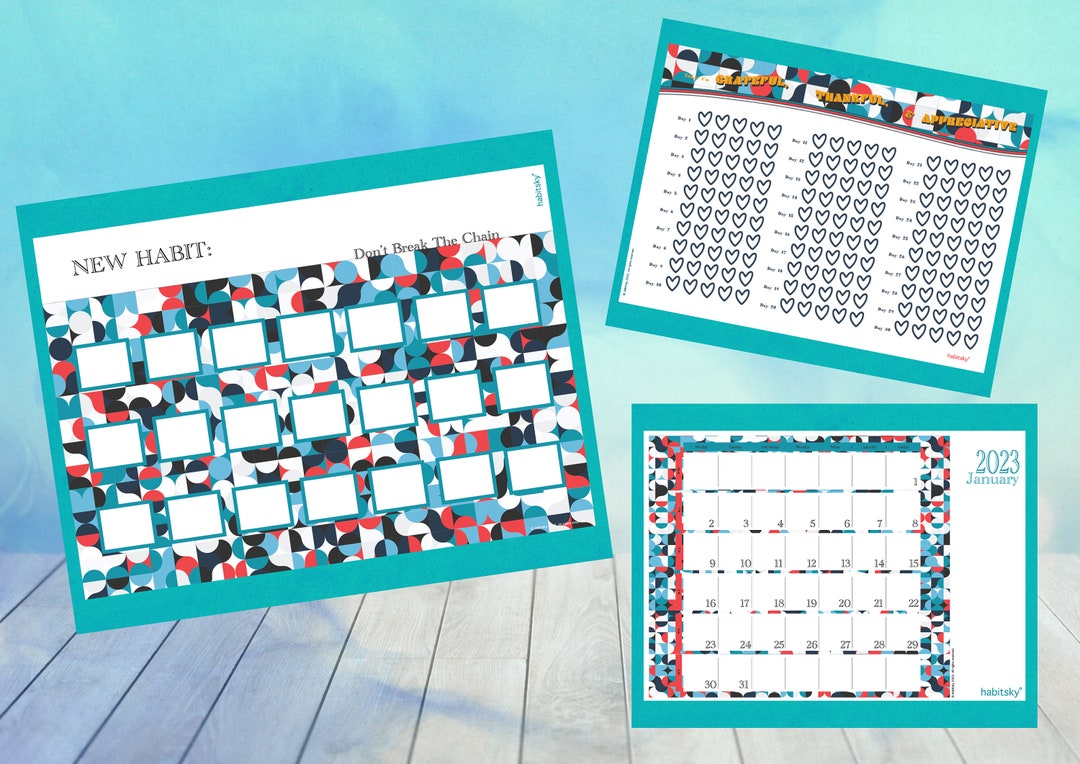 Habitsky Printable Template Bubbly Blue Collection Printable Template ...