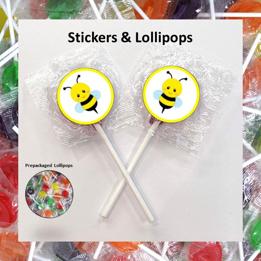 8 Bumble Bee Lollipops Bumble Bee Favors Lollipop Favors Bumble Bee Loot Bags Bumble Bee Party ...