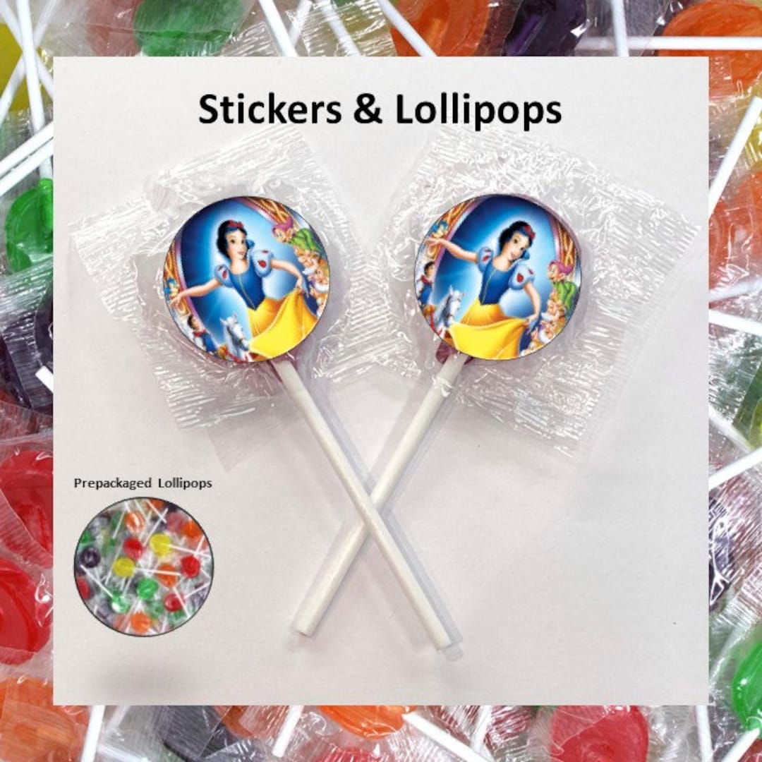 8 Snow White Lollipops Snow White Party Favors Lollipops Favors Snow ...