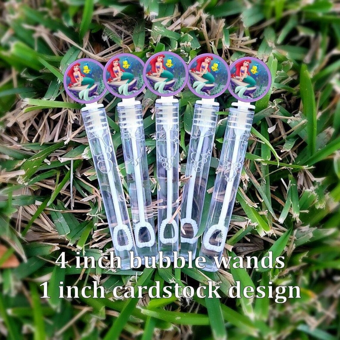 5 Ariel Bubble Wands - Ariel Favors - Bubbles Favors - Ariel Loot Bags ...