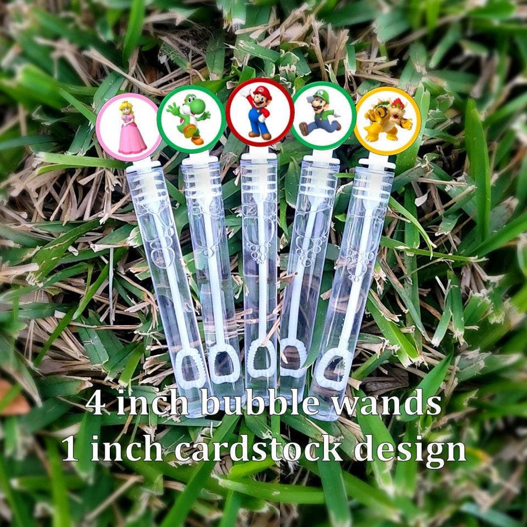 5 Mario Bros Bubble Wands - Mario Bros Favors - Bubbles Favors - Mario ...