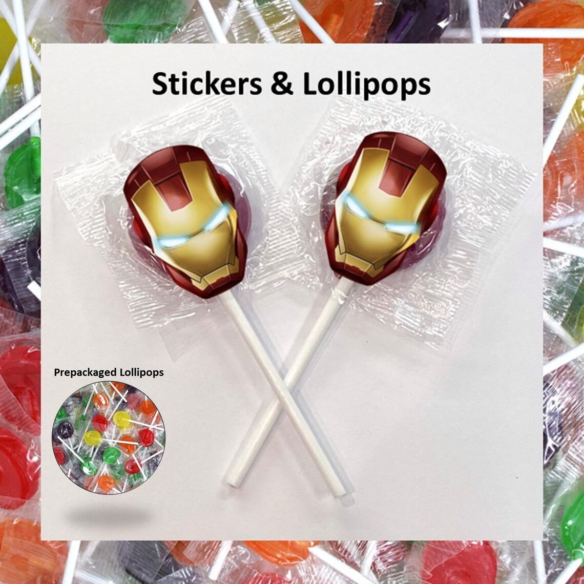8 Iron Man Lollipops Iron Man Favors Lollipops Favors - Etsy
