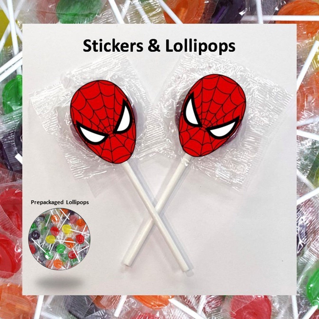 8 Spiderman Lollipops Spiderman Party Favors Lollipops Favors Spiderman ...