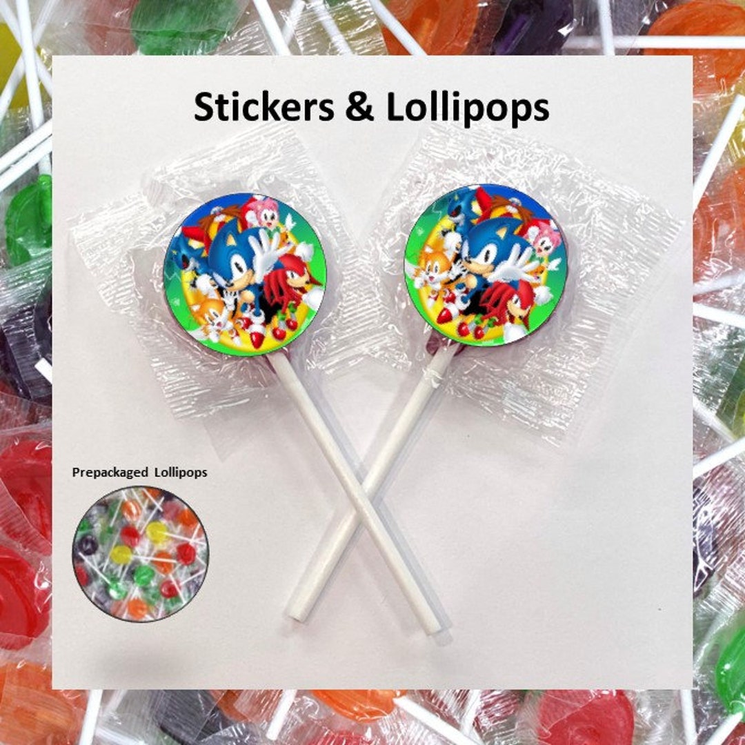 8 Sonic Lollipops Sonic Party Favors Lollipops Favors Sonic Candy Bags ...
