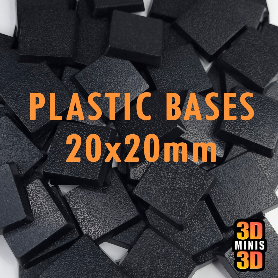 Square Plastic Bases 20x20mm for Miniatures. Wargames, Rpgs. 3D Minis ...