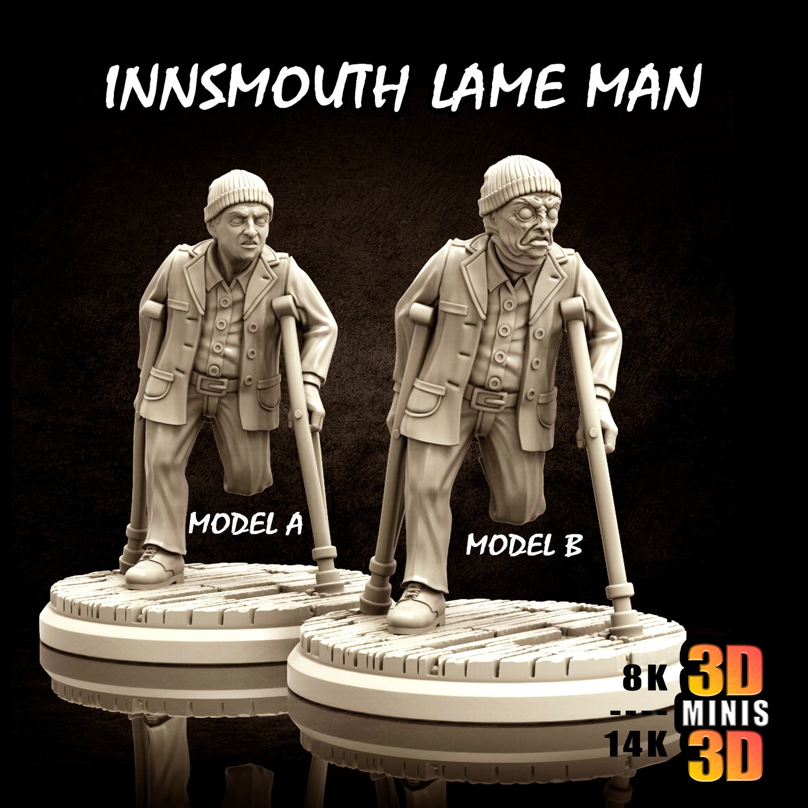 Cthulhu Game, Dagon Hybrid Man, Miniature Wargames and RPG, 3D Minis 3D ...