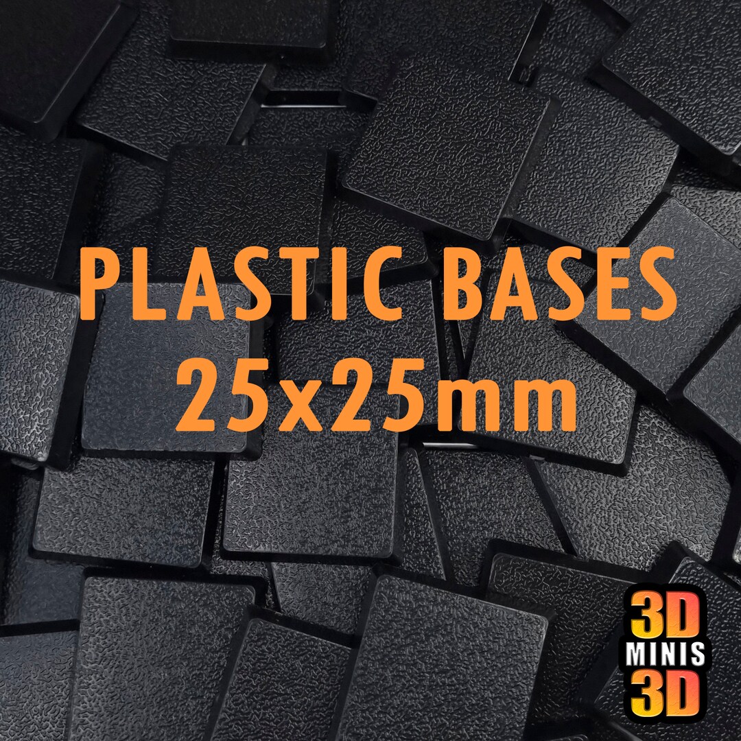 Square Plastic Bases 25x25mm for Miniatures. Wargames, RPG. 3D Minis 3D ...